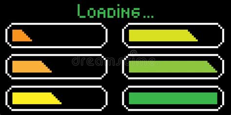 Set Loading Scale Game Element Interface Gui Vector Illustration