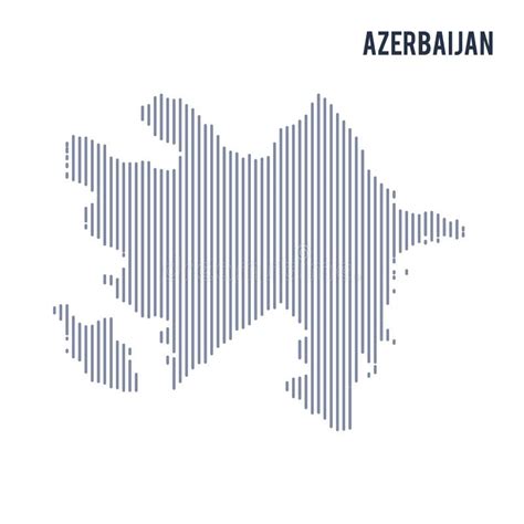 Vector Abstract Hatched Map Of Azerbaijan With Vertical Lines Isolated