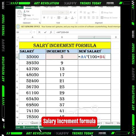 Salary Increment Excel Hack Viralshorts Trendingshortsexcel Excel365 Increment