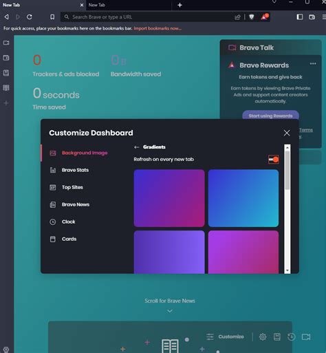 Gradient Background Option For Ntp · Issue 24889 · Bravebrave Browser · Github