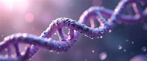 Artistic Render Of Purple Peptide Chain Forming Unique Helix Structure Molecular Protein Model