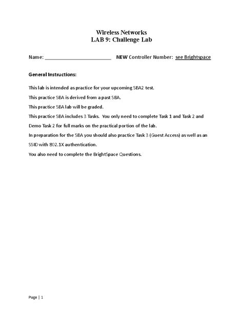 Lab 9 Challenge Lab Wireless Networks Lab 9 Challenge Lab Name