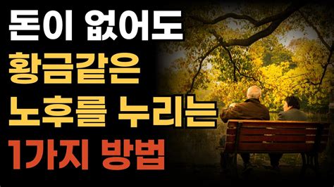 나이 들어서도 비참해지기 싫다면 이 1가지만 반드시 기억하면 됩니다│ 노후대비 │ 노후준비 │ 노후조언 │ 인생조언│명언 Youtube