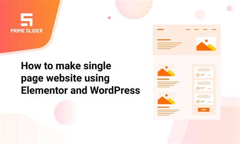 How To Make Single Page Website Using Elementor And Wordpress Prime Slider
