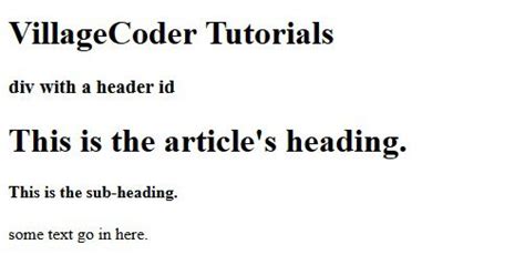 The Header Element In Html How To Use It Villagecoder