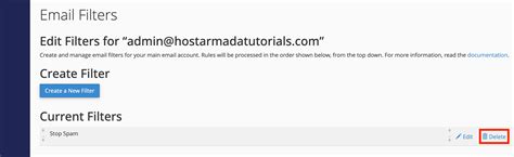 Managing The Email Filters In CPanel HostArmada
