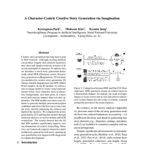 A Character Centric Creative Story Generation Via Imagination Acl Anthology