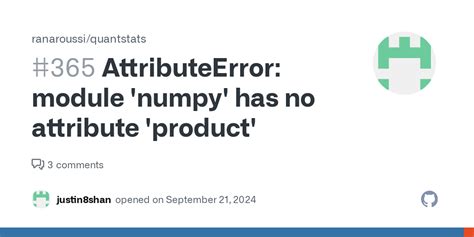 AttributeError Module Numpy Has No Attribute Product Issue 365