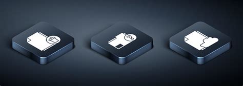 아이소메트릭 삭제 파일 문서 클라우드 스토리지 텍스트 문서 및 알 수 없는 문서 폴더 아이콘을 설정합니다 벡터 3차원 형태에 대한 스톡 벡터 아트 및 기타 이미지 Istock