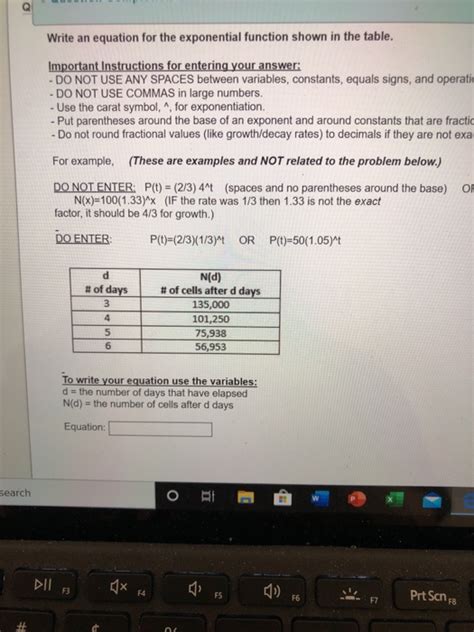 Solved Write An Equation For The Exponential Function Shown Chegg Com