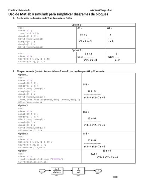 Uso De Matlab Y Simulink Para Simplificar Diagramas De Bloques Pdf