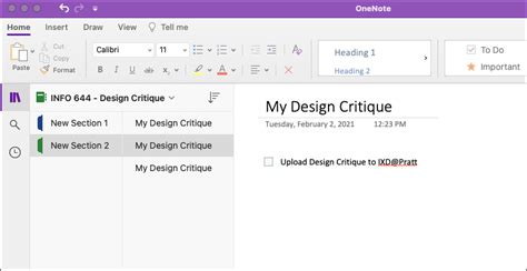 Design Critique Microsoft OneNote IXD Pratt
