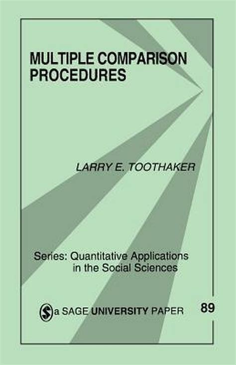 Multiple Comparison Procedures 9780803941779 Larry E Toothaker Boeken Bol