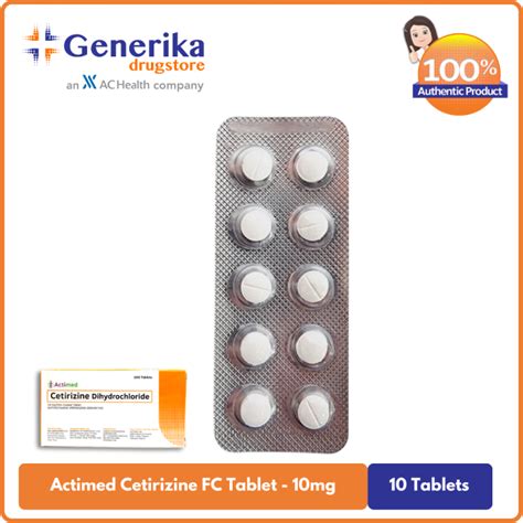 Actimed Cetirizine Fc Tablet 10mg 10 Tablets Lazada Ph