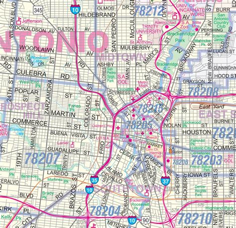 San Antoniobexar County Detailed Region Wall Map Wzip Codes 2 Large Sizes Etsy