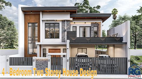 4 Bedroom Two Storey House Design Youtube