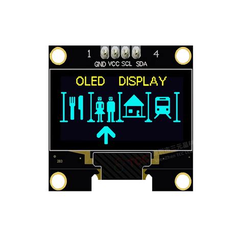 4 Pin 128 64 Monochrome Oled Display Iic I2c Interface 0 96 Inch Yellow Blue Lcd Module 128 64