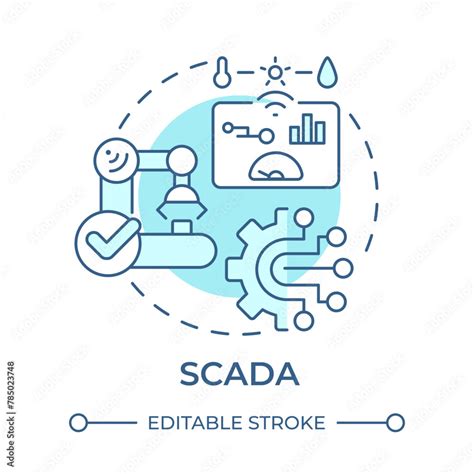 SCADA Soft Blue Concept Icon Supervisory Control Data Acquisition Smart Factory Process
