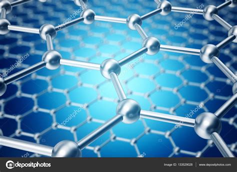 3d 렌더링 추상 나노기술 육각 기하학적 양식 클로즈업 개념 그래 핀의 원자 구조 개념 그래 분자 구조 — 스톡 사진