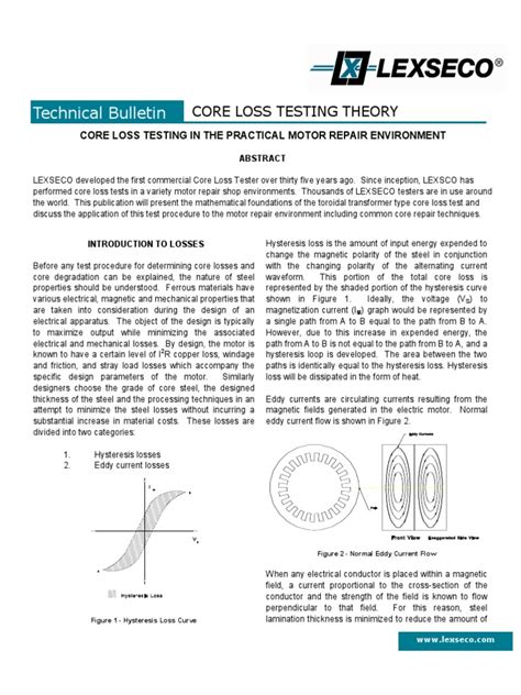 Core Loss Testing In The Practical Motor Repair Environment Pdf