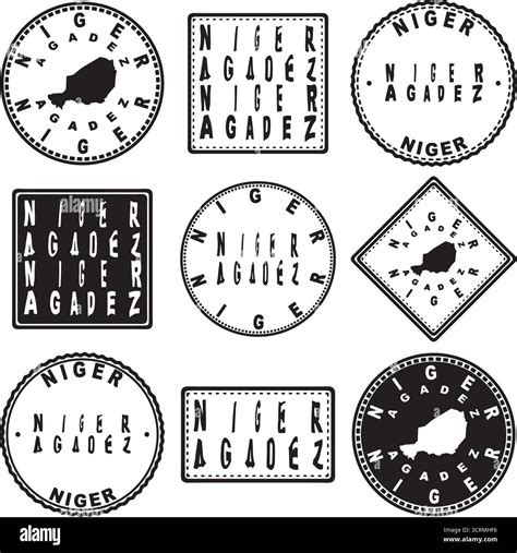 Niger Agadez Round Seal Map Design Stock Vector Image And Art Alamy