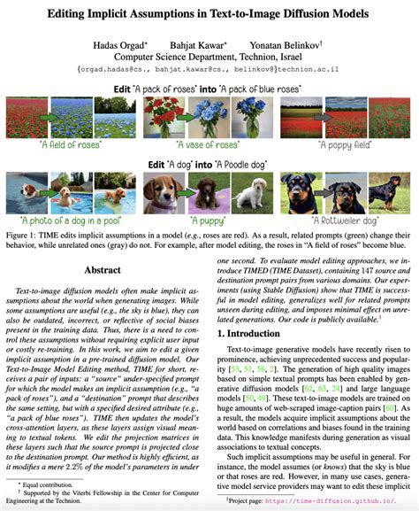文本 图像扩散模型中隐含假设的编辑 智源社区