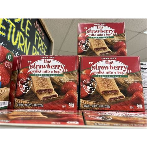 2 Packs Trader Joes This Strawberry Walks Into A Bar Cereal Bars 7 8