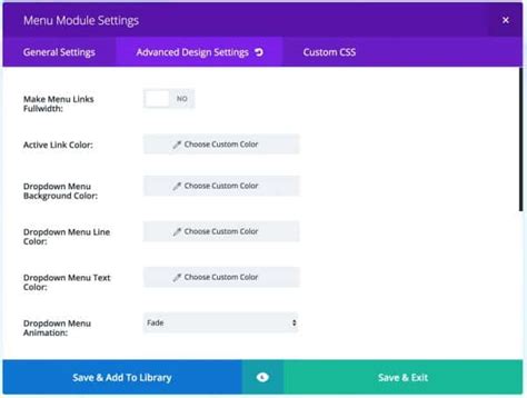 Divi Menu Module Standard Width Flowji