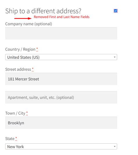 How To Remove Woocommerce Shipping Fields First And Last Name Tyche Softwares