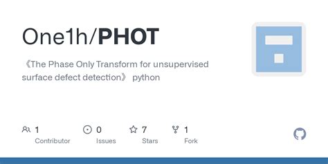 github one1h phot 《the phase only transform for unsupervised surface