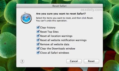 Fix Many Common Safari Issues In Mac OS X With A Simple Reset
