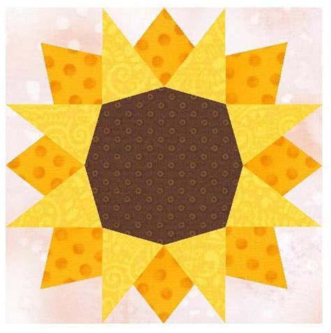 Sunflower Quilt Pattern Free Web From Brown Fabric Cut Printable