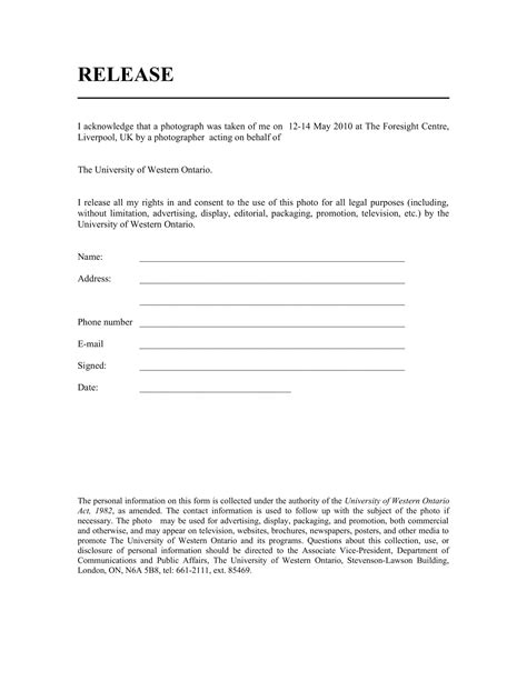 Free Printable Model Release Form Templates [pdf Word] Photography