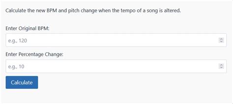 Bpm Pitch Calculator Pitch Temp Calculation