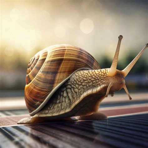 Snail Racer On The Race Track At A Higher Speed Generative Ai Stock
