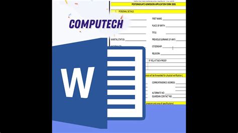 How To Create Application Form In Ms Word Youtube