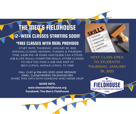 The Mens Fieldhouse 12 Week Classes Angelina County Texas Forest