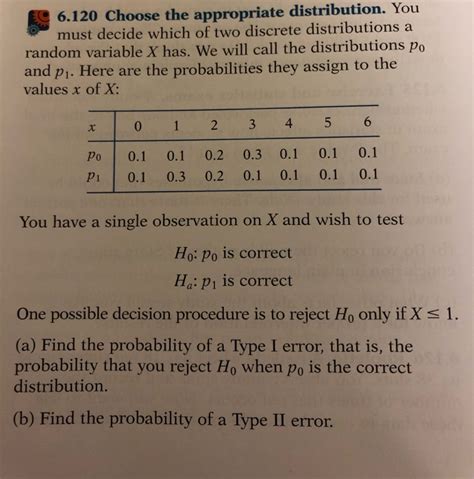 Solved E96 120 Choose The Appropriate Distribution You Must