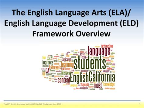 Ppt The English Language Arts Ela English Language Development Eld Framework Overview