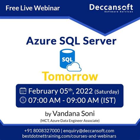Free Live Webinar On Azure Sql Server Sql Server Sql Webinar