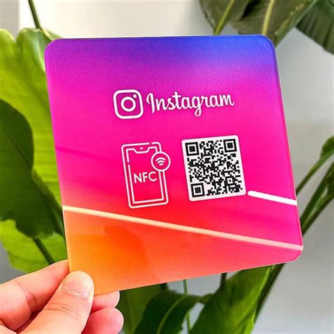 Custom Acrylic Qr Code Plate Instagram And Facebook With Nfc Etsy