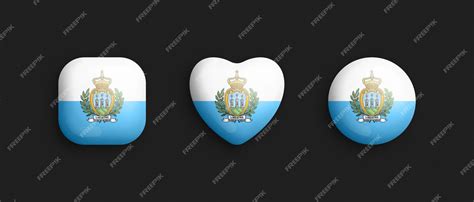 Premium Vector San Marino Official National Flag 3d Vector Glossy