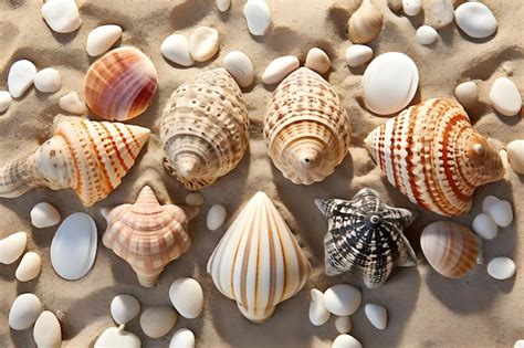 Premium Photo A Collection Of Sea Shells On A Beach