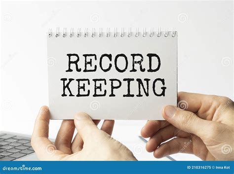 Record Keeping Text Written On A Notebook Stock Image Image Of