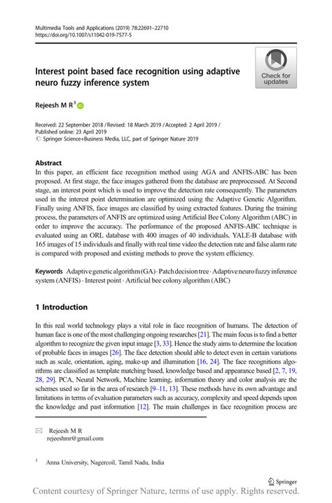 Interest Point Based Face Recognition Using Adaptive Neuro Fuzzy Inference System