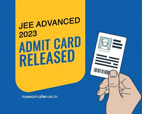 JEE Advanced 2023 Admit Card Released Download Here My Exam EduBlog Of ALLEN Career