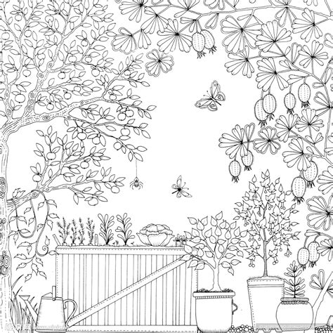 秘密花园黑白简笔画设计图 背景底纹 底纹边框 设计图库 昵图网