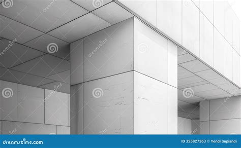 architectural detail of a modern facade with overlapping panels stock