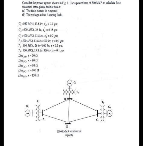 Make Your Write Clear Pla And Make Sure It Is The Right Answer Consider The Power System Shown