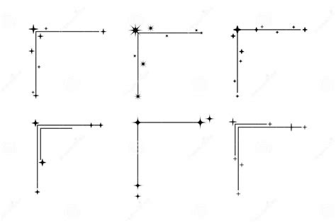 Set Line Aesthetic Corner Minimalist Geometric Corner For Frame Or
